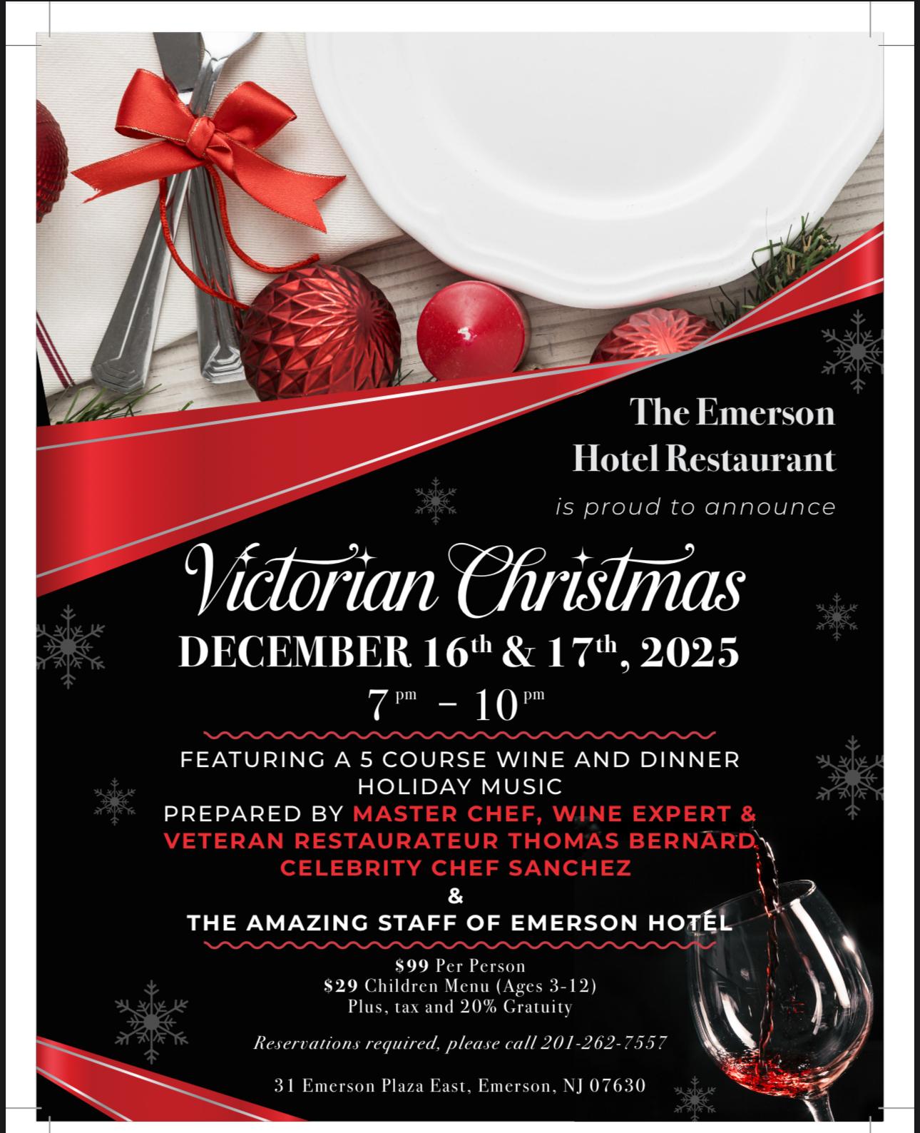 Holiday Menus - The Emerson Hotel Restaurant